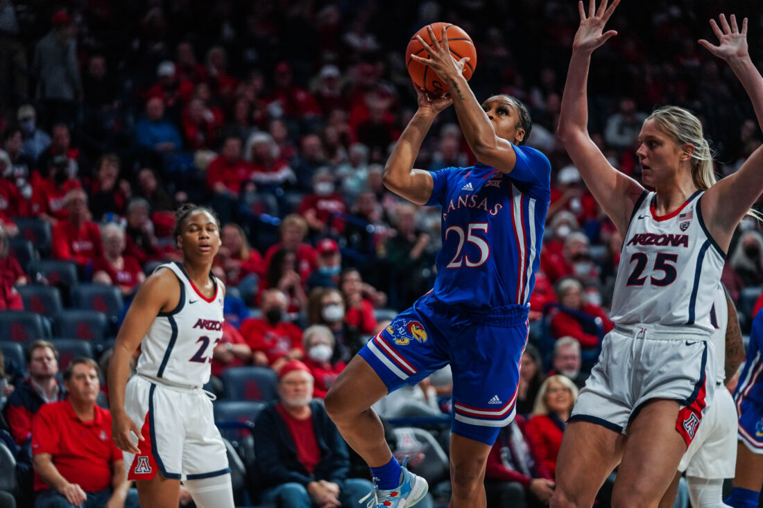 Statement made: KU women crush No. 12 Arizona, 77-50, to move to 8-0 ...